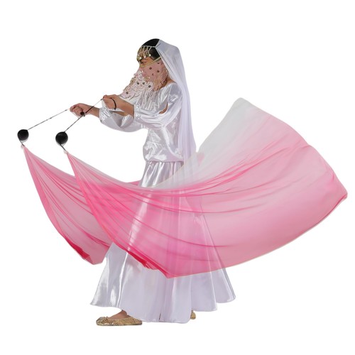 Elegant Silk Veil Scarf with Poi Ball Silk Poi Flags for Dance Flow ...