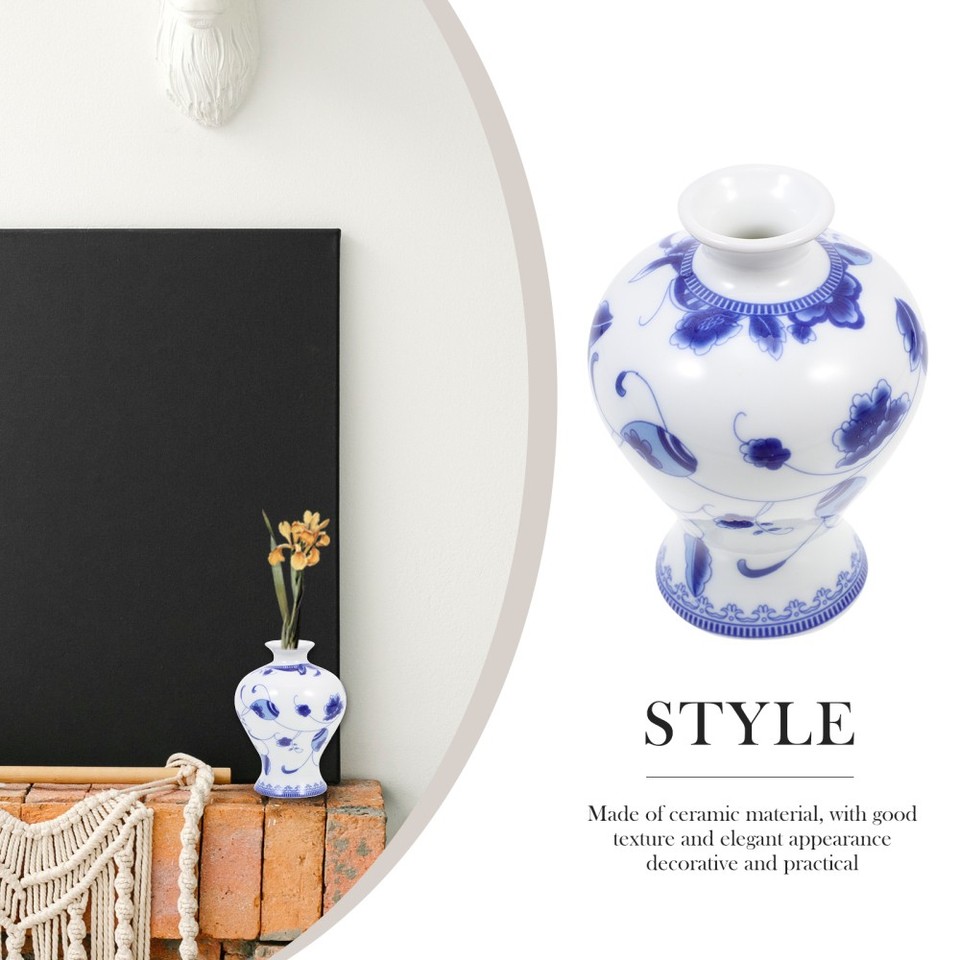 Porcelain Flower Vase Chinese Style Vintage Hand Painted Vase Floral ...