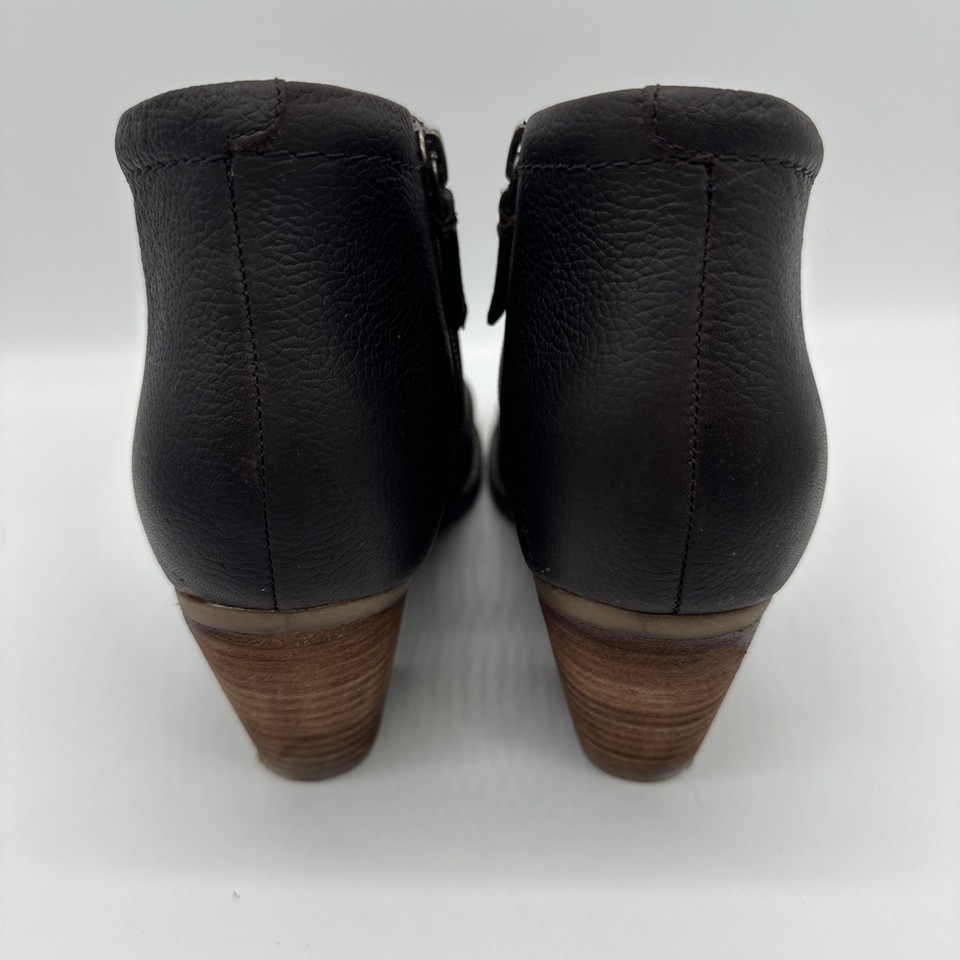 Cole Haan Ankle Boots Womens 8B Brown Prynn Zip Block Heels Casual ...