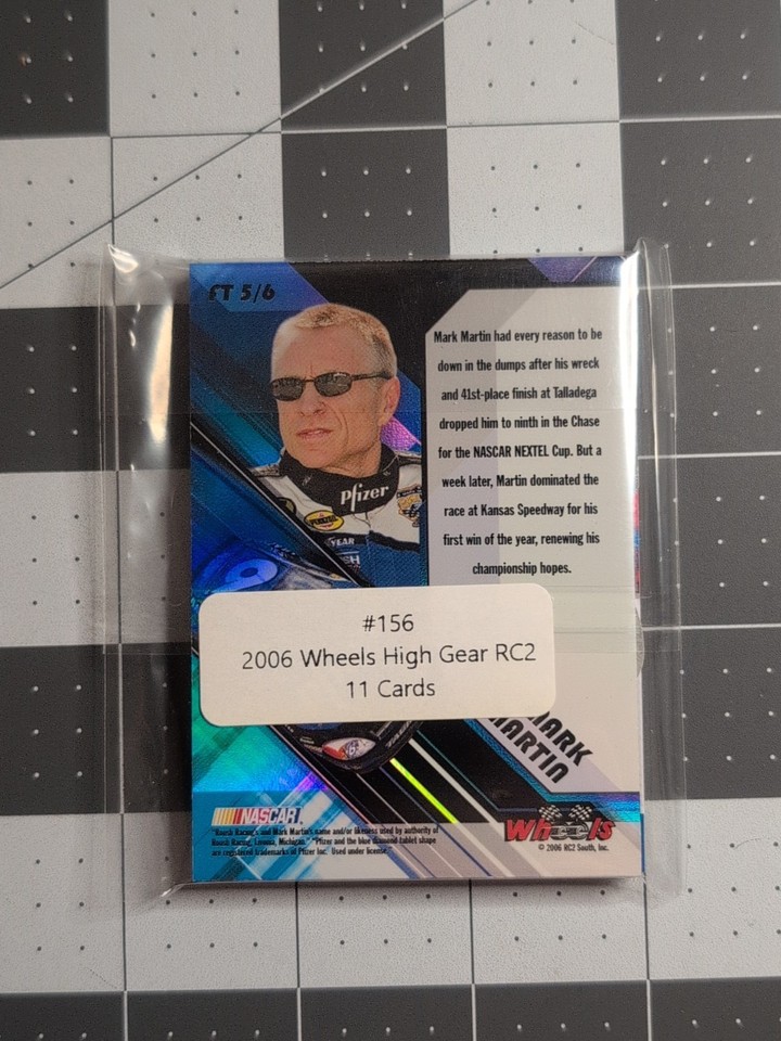 2006 Wheels High Gear RC2 NASCAR 11 Cards Greg Biffle Mark Martin #156 ...