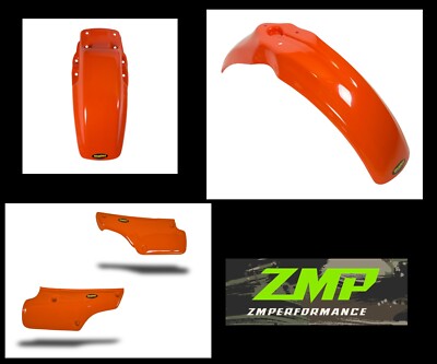 NEW HONDA XR80 85-87 ORANGE FRONT AND REAR FENDERS AND ORANGE SIDE ...