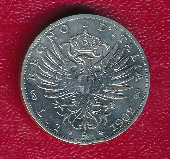 ITALY 1902-R LIRA SILVER COIN **CHOICE BRILLIANT UNCIRCULATED** FREE ...