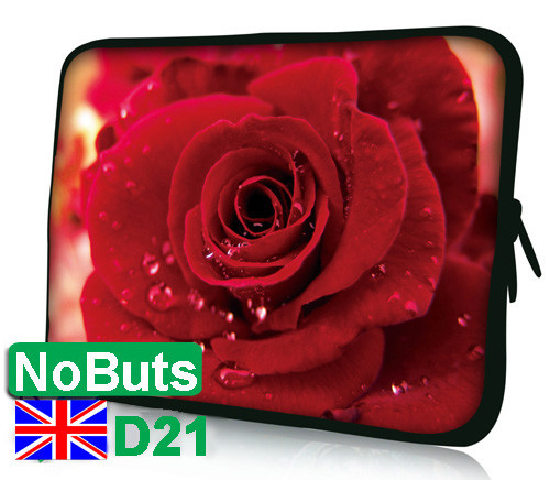 D21 Red Rose Flower 10", 10.1", 10.2" tablet ipad Notebook Sleeve Soft ...