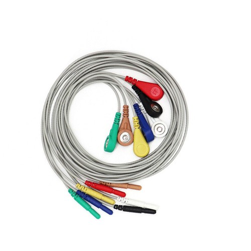 New Din Snap ECG EKG EEG 7- lead holter Cable For Patient Monitor 1.5mm ...