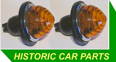 2 x AMBER INDICATOR LIGHTS for MGA 1500 1600 Mk1 1955-60 replace Lucas ...
