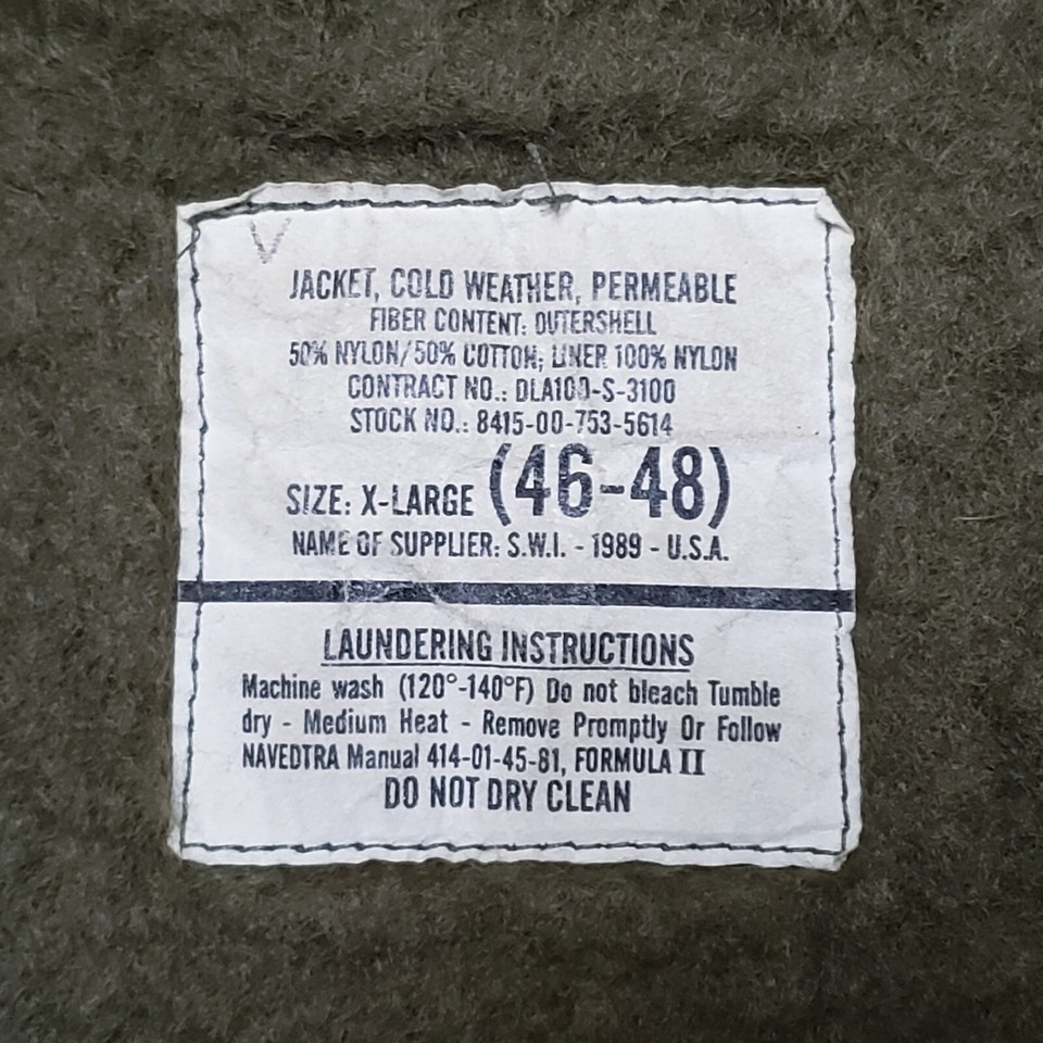 Vtg USN A-2 Deck Jacket w NAVAL SEA CADET Patch US NAVY Field Coat Size ...