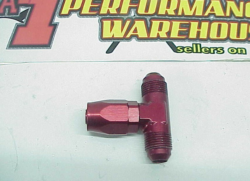 New XRP Red Aluminum Reuseable Fuel Line Tee Fitting -08 AN NASCAR L@@K ...