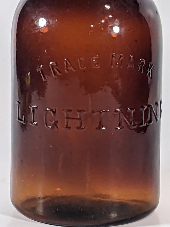 Amber lightning fruit jar Quart size | eBay