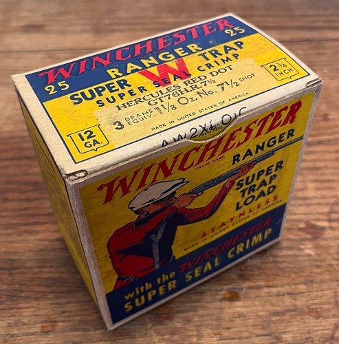 VINTAGE WINCHESTER RANGER SUPER TRAP LOAD 12 GAUGE SHOTGUN SHELL BOX ...
