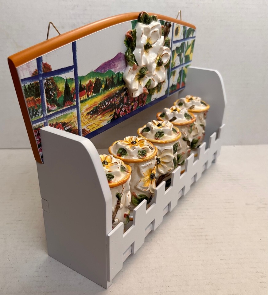 Magnolia spice rack with jars | eBay