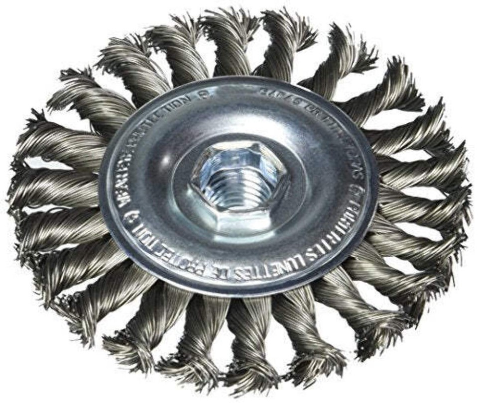 Bosch WB544 4-InchCarbon Steel Full Cable Knotted Wire Wheel, 5/8-Inch ...