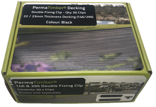 PermaTimber DECKING FIXING CLIPS 50Pcs Concealed Fixing, Black *Aust ...