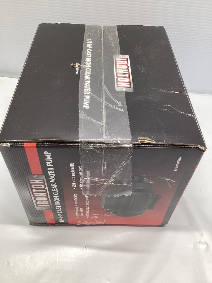 Ironton Cast Iron Clear Water Pump, 590 GPH, 1/4 HP, 115V, 3 Amps, 230 ...