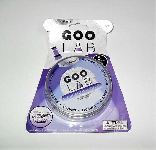 BRAINSTEM GOO LAB PUTTY IN TIN UV REACTIVE PUTTY WITH UV LIGHT NEW ...