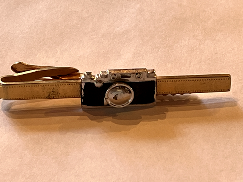 Vintage Gold Toned Tie Bar Clip Clasp with Film Camera | eBay