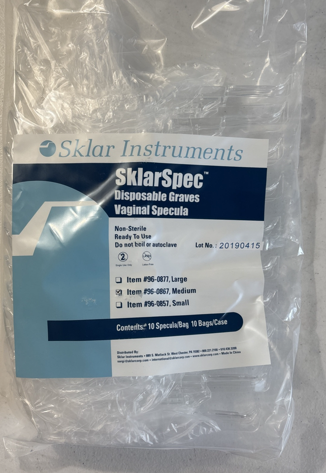 Sklar Sklarspec Disposable Graves Vaginal Specula Lot of 100 count case ...