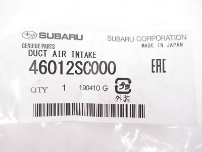 Genuine OEM Subaru 46012SC000 Air Cleaner Inlet Duct Tube Intake 09-13 ...