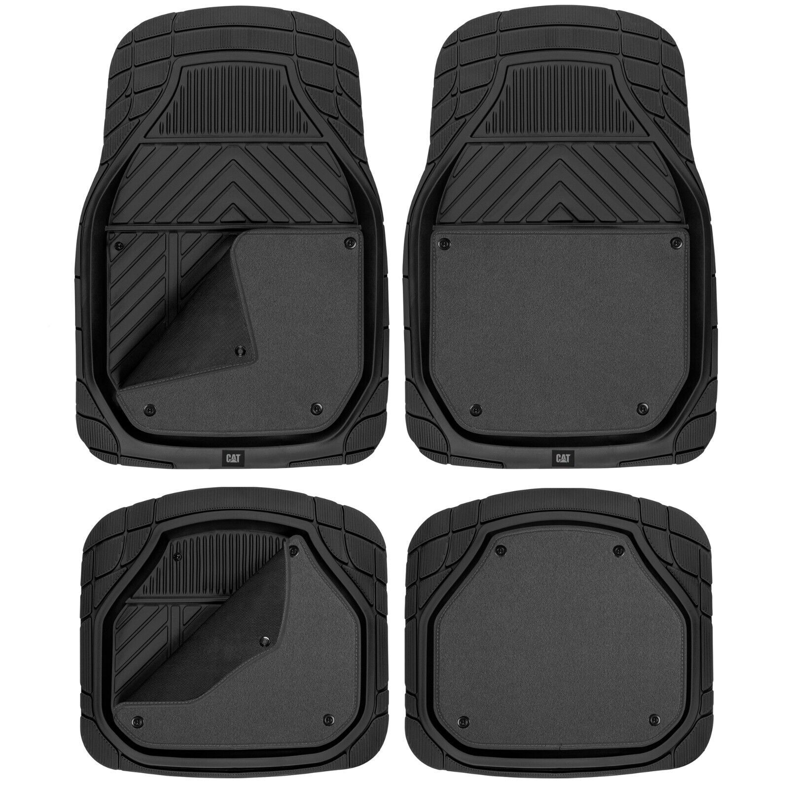 Charcoal Gray Deep Dish Rubber Car Mats - Removable Carpet Liner ...