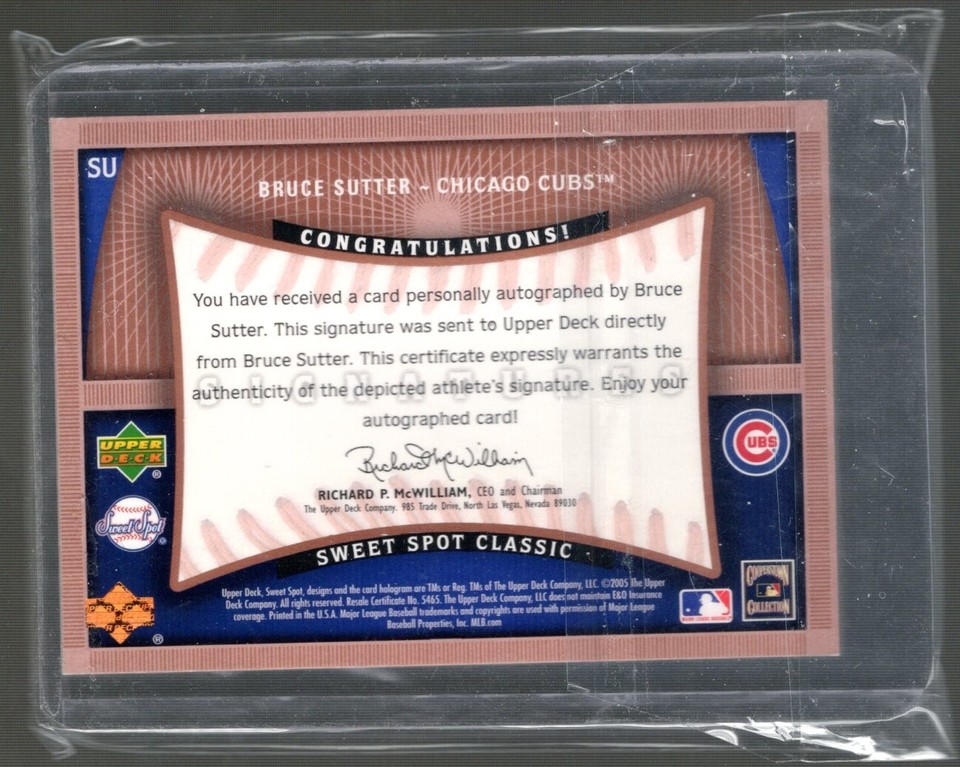 2005 Upper Deck Sweet Spot Signatures Classic Bruce Sutter | eBay
