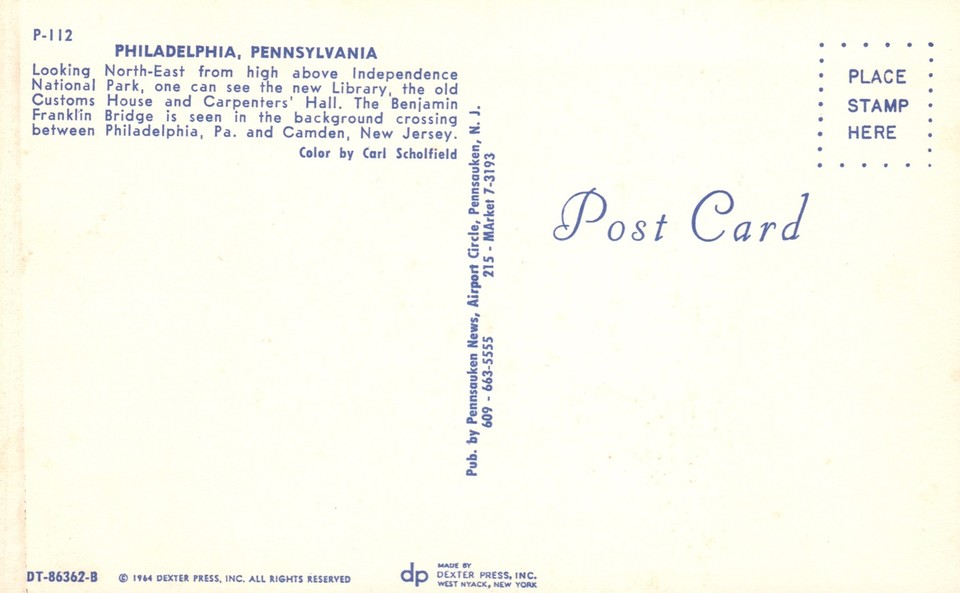 Vintage Postcard Independence National Park Library Custom House ...