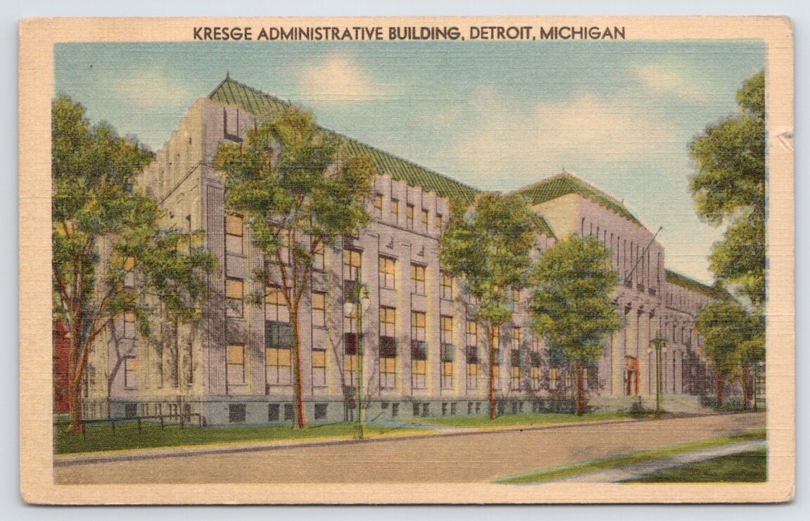 Postcard Detroit Michigan Kresge Administrative Building | eBay