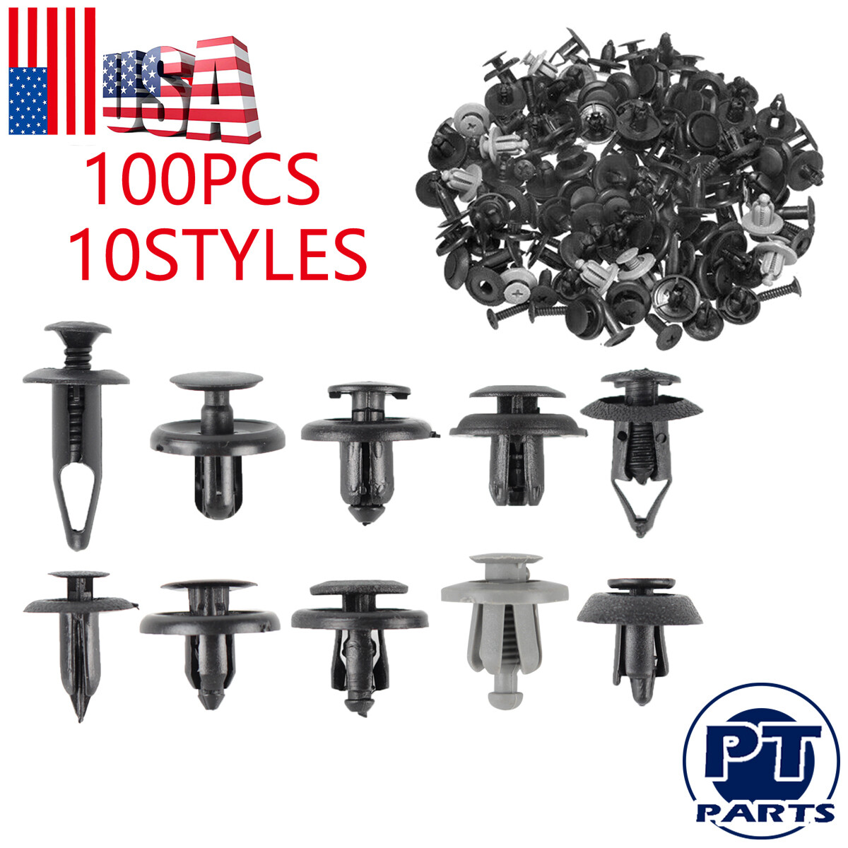 100x Bumper Fender Screw Rivet Fastener Clips For Saturn Smart Subaru ...