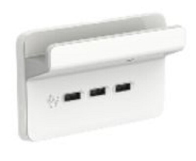 Clipsal ICONIC USB CHARGING STATION WITH SHELF 3-Outlets, Vivid White ...