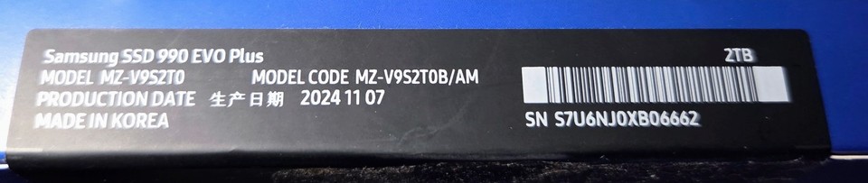 Samsung 990 EVO PLUS SSD 2TB MZ-V9S2T0B/AM PCIe Gen 4x4, Gen 5x2 M.2 ...