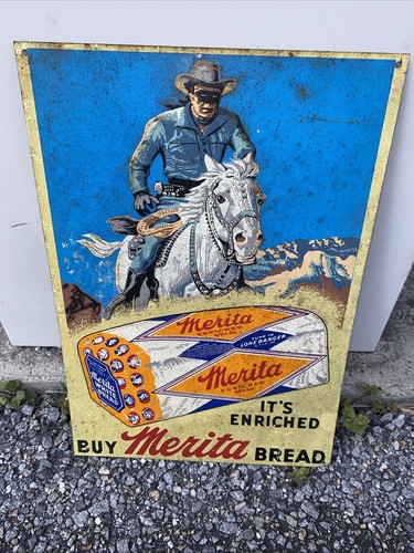 Vintage Merita Bread Lone Ranger Sign 13” X 9” | eBay