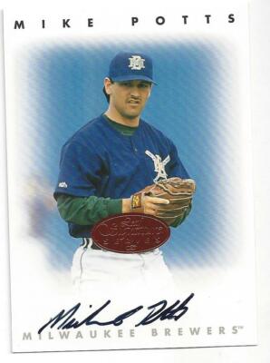Mike Potts 1996 Leaf Signatures Bronze on Card Autograph Brewers | eBay