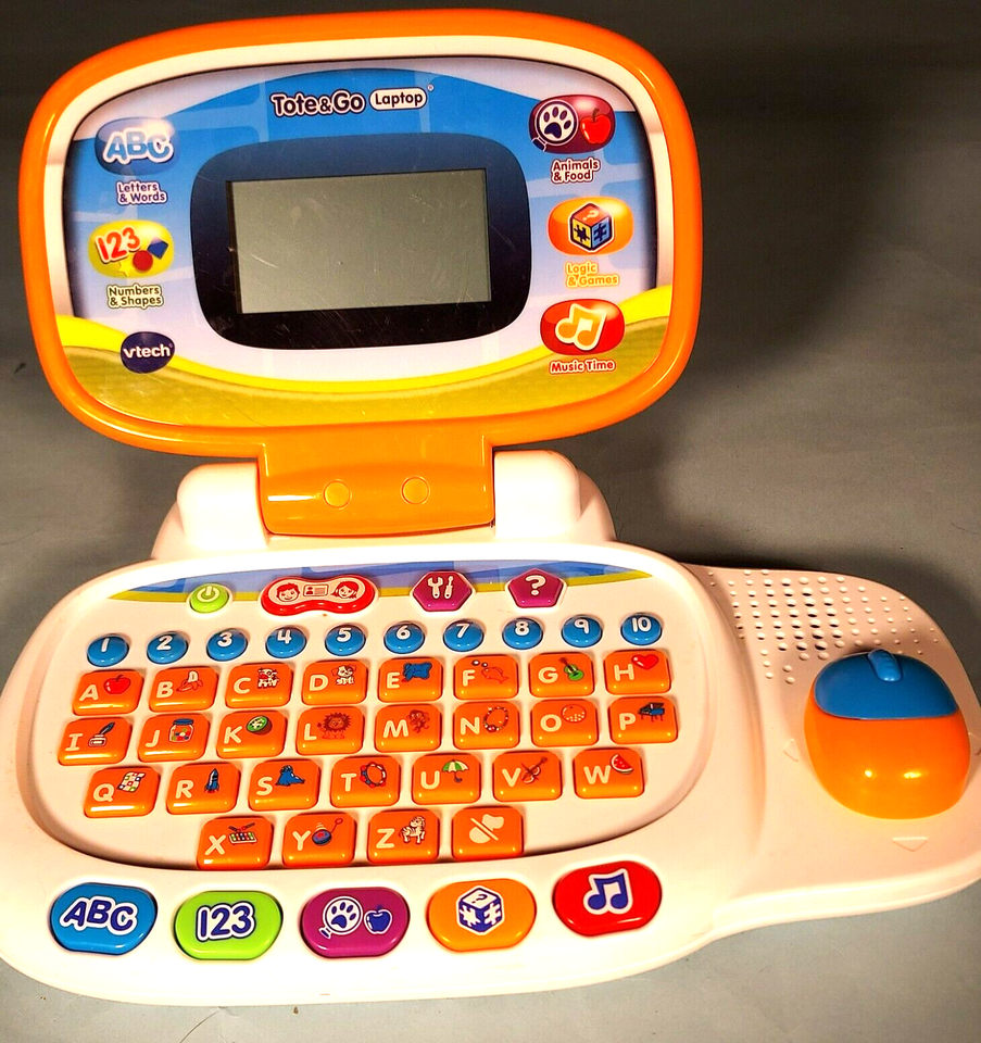 V Tech Laptop Computer Toy Tote and Go Laptop Educational Fun ABC's 123 ...