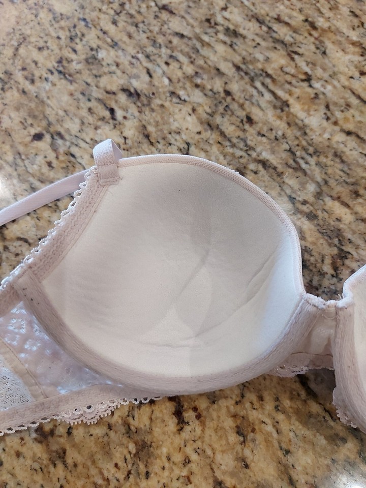 Victoria's Secret Dream Angels Lined Demi 34C Light Pink Lace Underwire ...