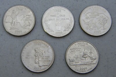 2000 U.S. STATE QUARTER (SET OF 5 COINS) STATEHOOD UNITED STATES COINS ...