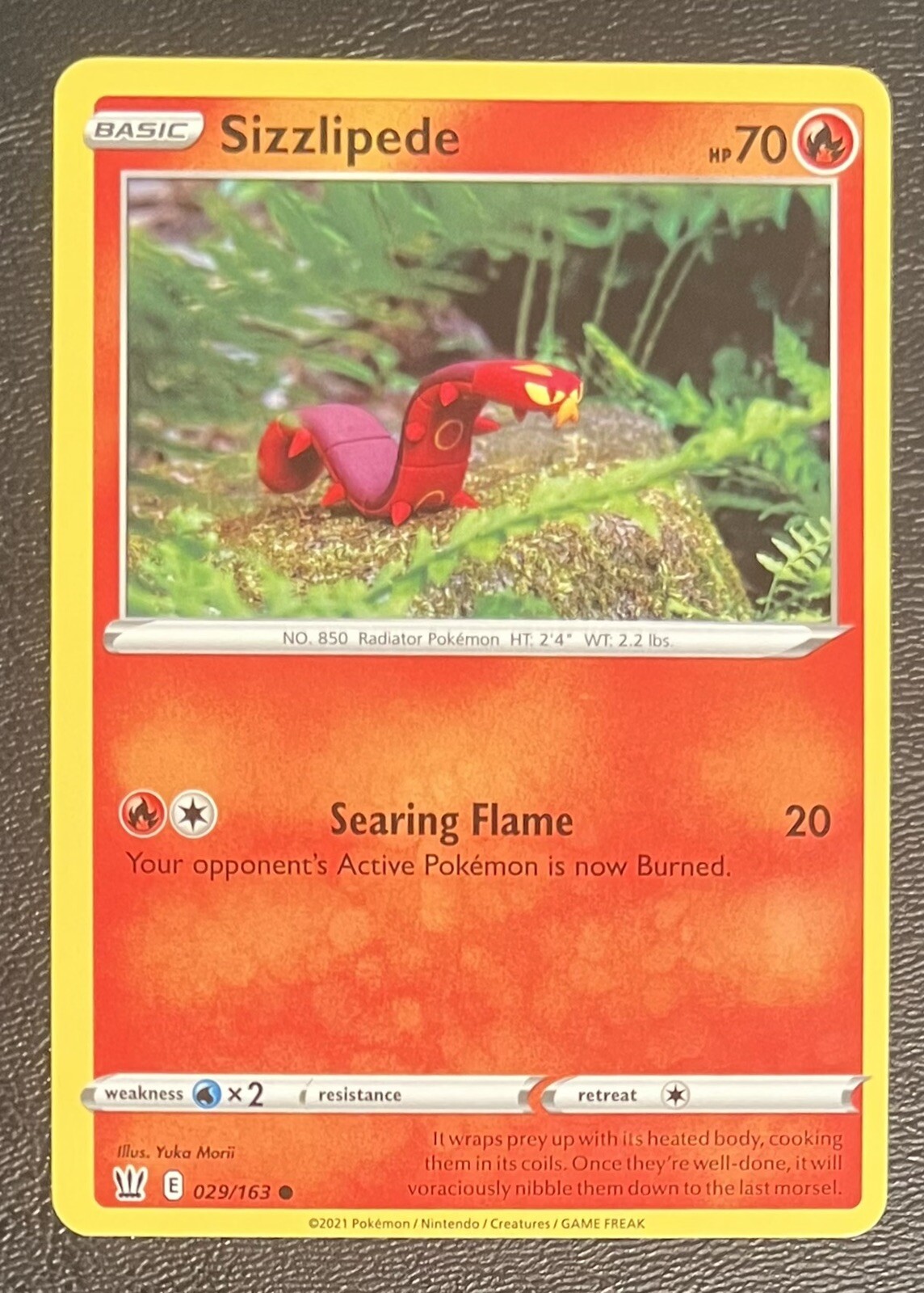 Pokémon TCG Sizzlipede Battle Styles 029/163 Regular Common Card Near ...