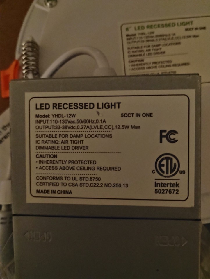 Intertek LED Recessed Lights YHDL-12W, 24 Pack | eBay