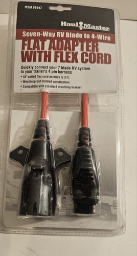 Haul Master 7-Way Rv Blade to 4 Wire flat Adapter W/Flex Cord #67647 ...