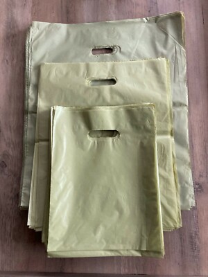 Sage Green Plastic Merchandise Bags - Various Sizes | eBay