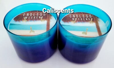 BATH & BODY WORKS ENDLESS WEEKEND OMBRE THREE WICK CANDLE LG 14.5 OZ ...