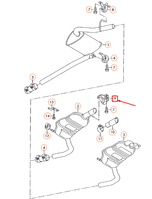Audi A4 B7 Exhaust System Hanger 4B0253144K Genuine for sale online | eBay