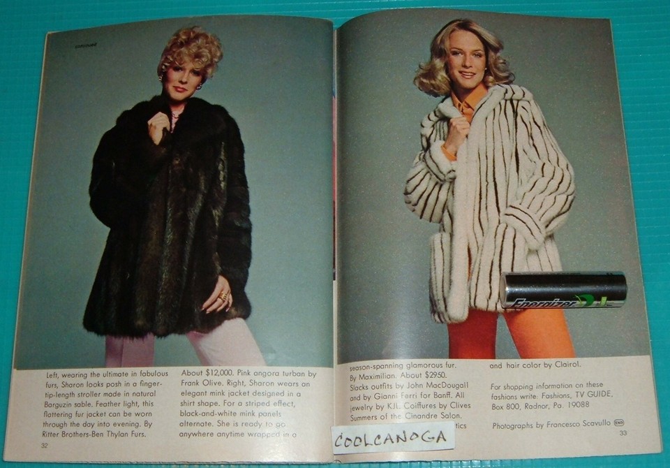 1972 TV ARTICLE SHARON OBECK Fake & Fabulous Fur Coats Frank Olive ...