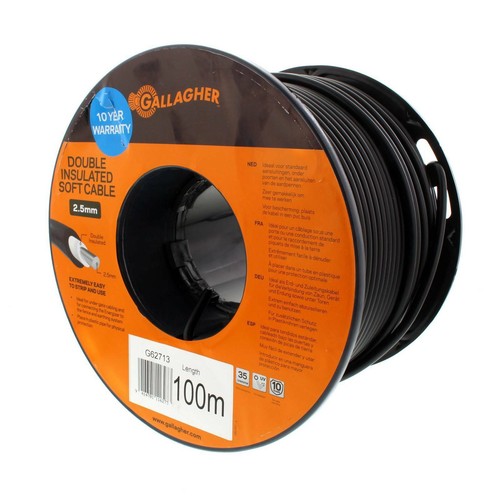 Double Insulated Electric Fence Cable 2.5mm G62713 100m Roll Fencing ...