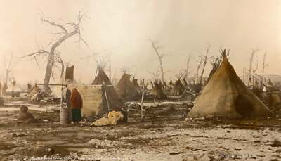 L A Huffman / Sioux Chief Spotted Eagles Hostile Village Tongue River ...