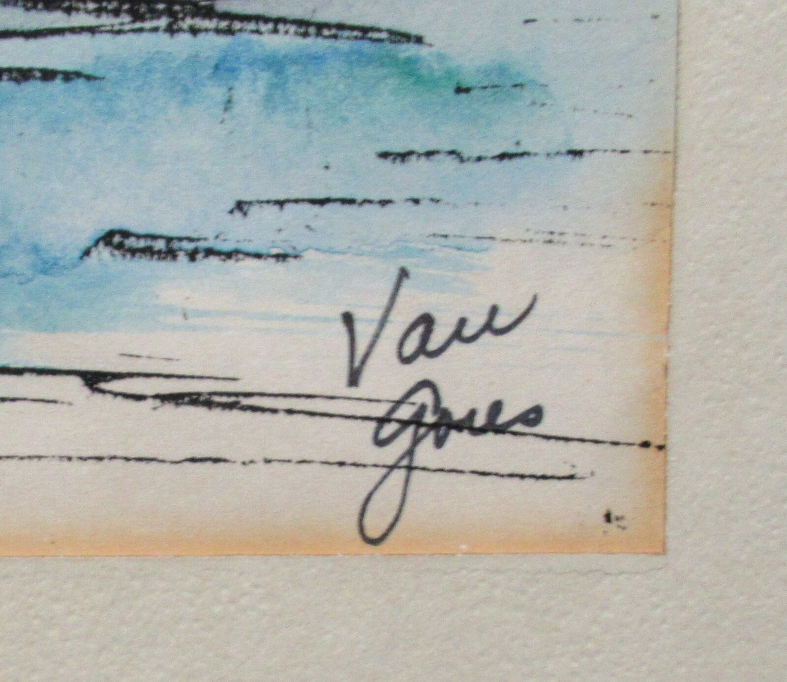 VAN GORES FISHERMAN MARKET DOCK ORIGINAL WATERCOLOR SEASCAPE PAINTING ...
