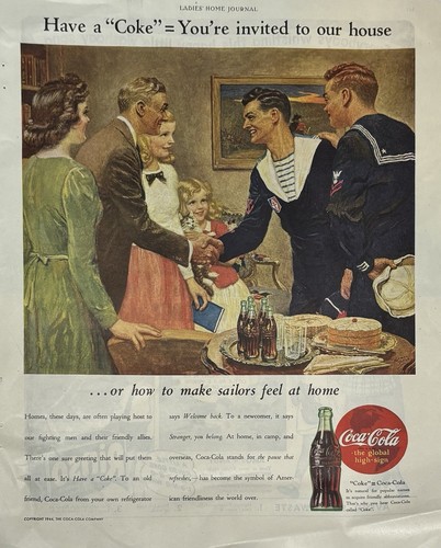 Coca Cola Ad Print Ad Vintage Coke Navy WW2 Sailors 10x13 | eBay