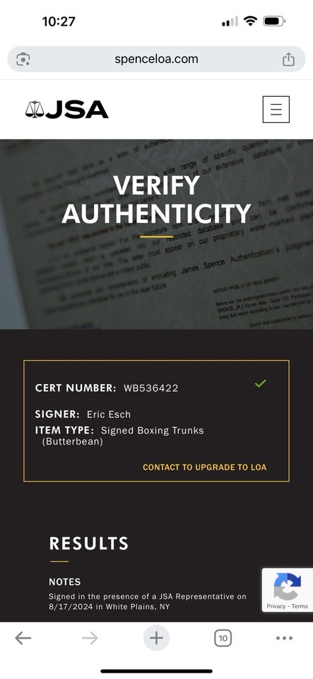 Autographed Erin Esch Butterbean Boxing Trunks JSA Certified | eBay