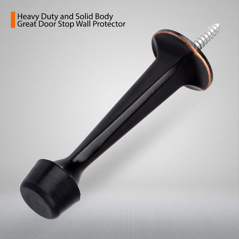 2 Pack Solid Rigid Door Stops - Heavy Duty Door Stoppers Wall Protector ...
