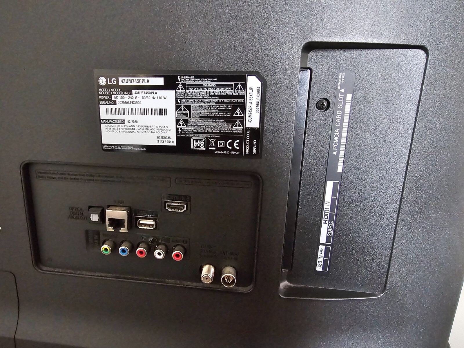 LG 43UM7450PLA 43" Smart 4K Ultra HD HDR LED TV ,excellent condition ...