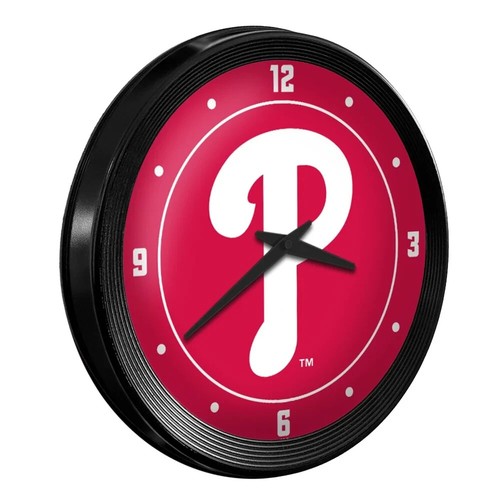 15" Philadelphia Phillies Logo Ribbed Frame Wall Clock | eBay