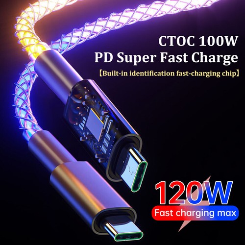 RGB LED Phone Charger Light Up Fast Charging USB Cable Cord For Android ...