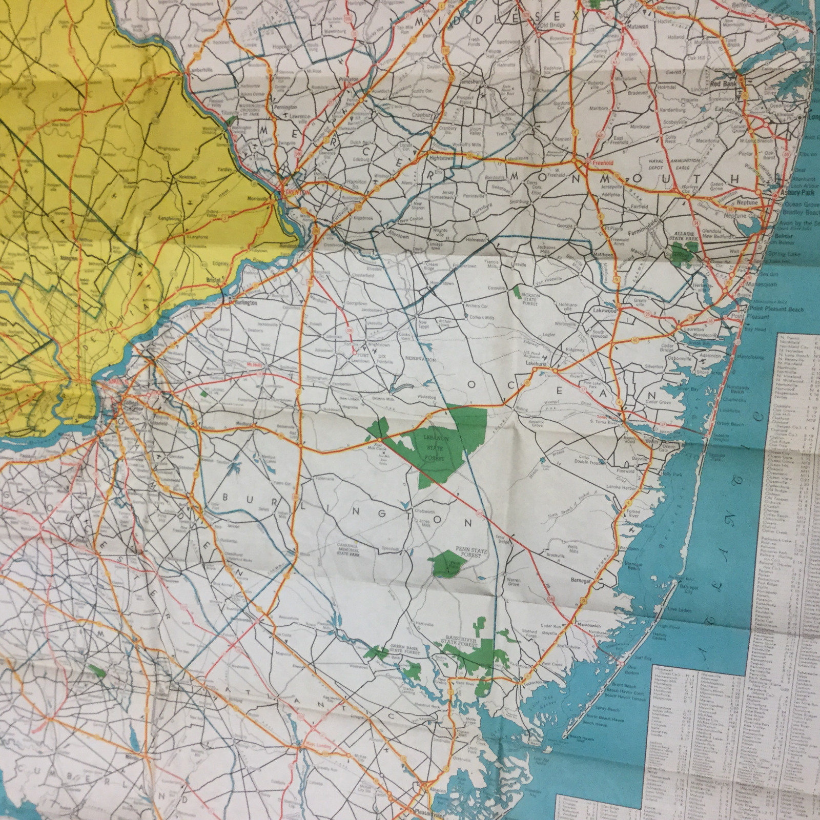 Vintage Original Map: HAGSTROM'S map of NEW JERSEY old undated 1950s | eBay